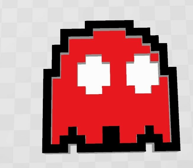 Pacman Ghost Pixel Art Template
